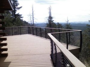 Log Cabin Cable Railing - Keuka Studios
