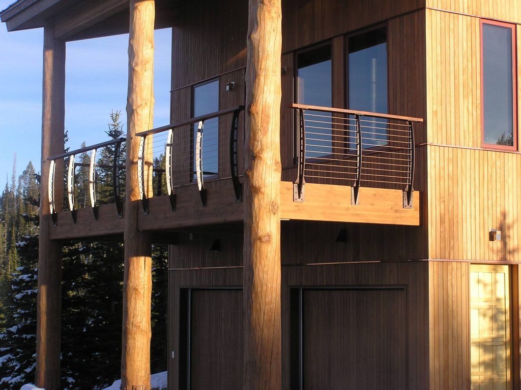 Wood Deck Cable Railing - Big Sky, MT - Keuka Studios