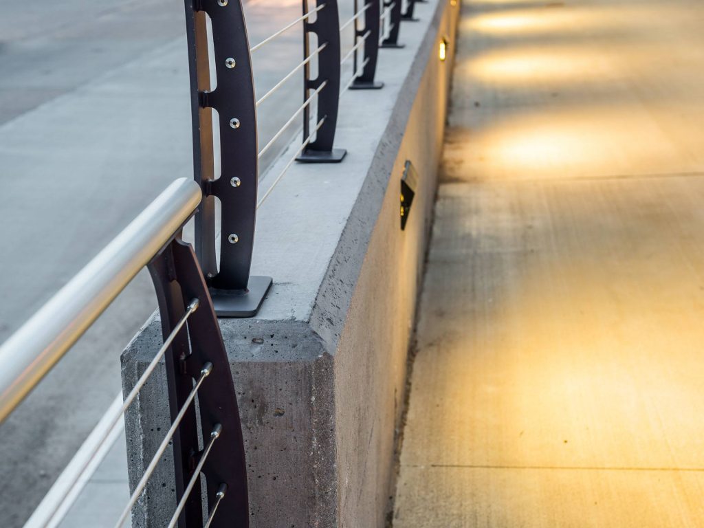 Concrete Retaining Wall Cable Railing -Medicine Lodge, KS-Keuka Studios