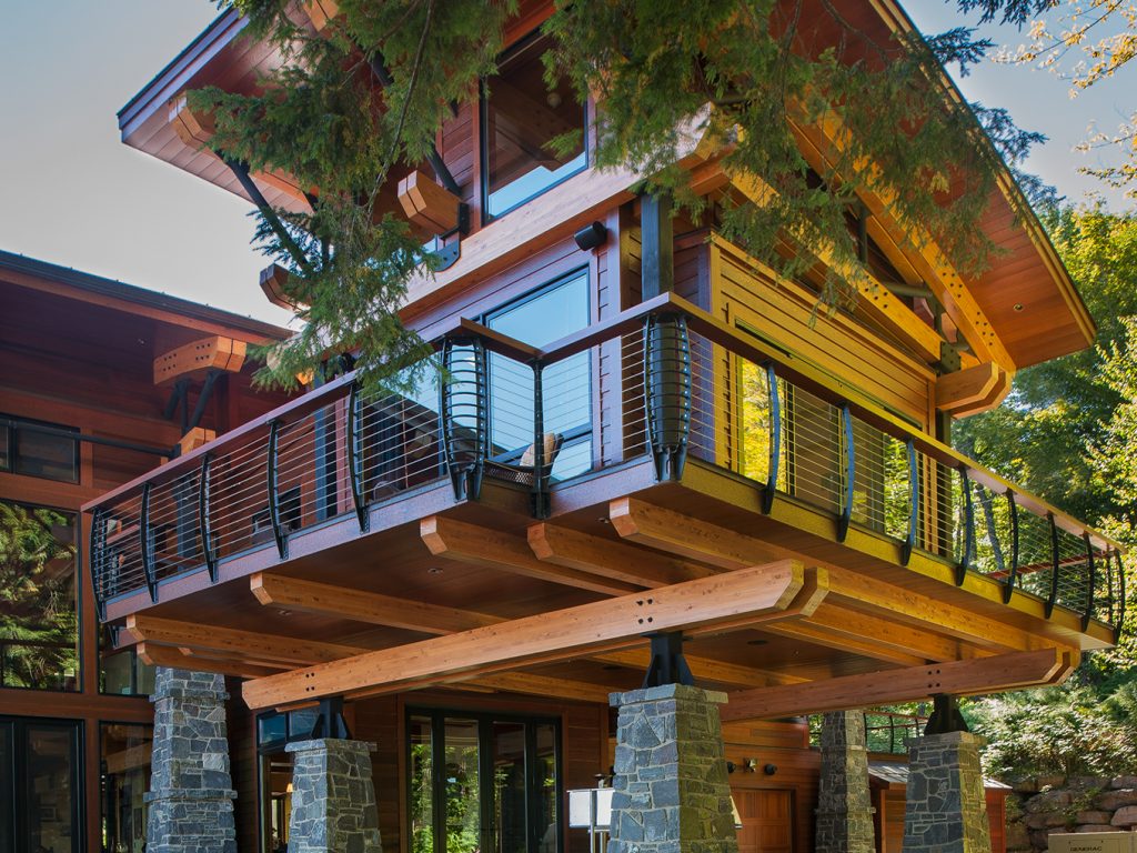 Curved Cable Railing Adirondack Mountains, NY Keuka Studios