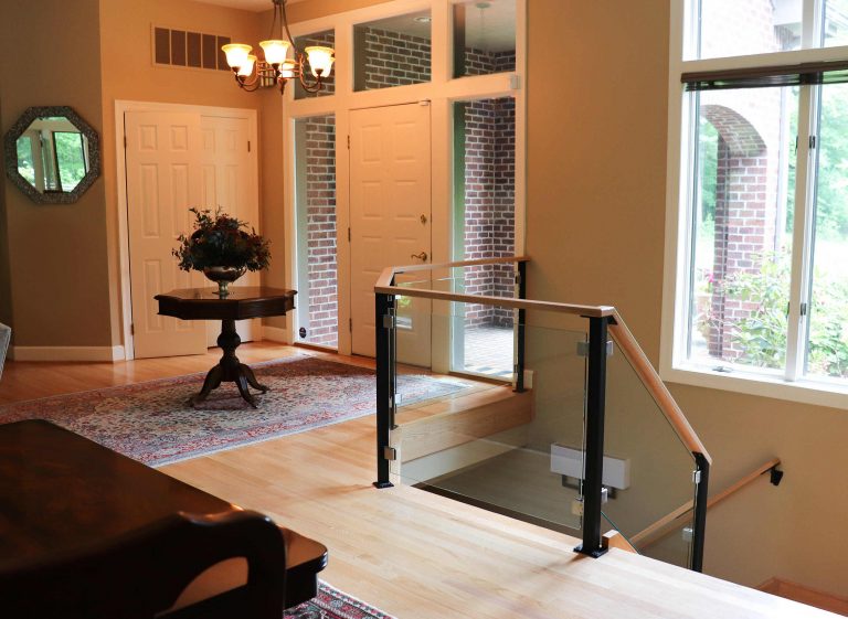 Custom Glass Railing for Stairs - Keuka Studios